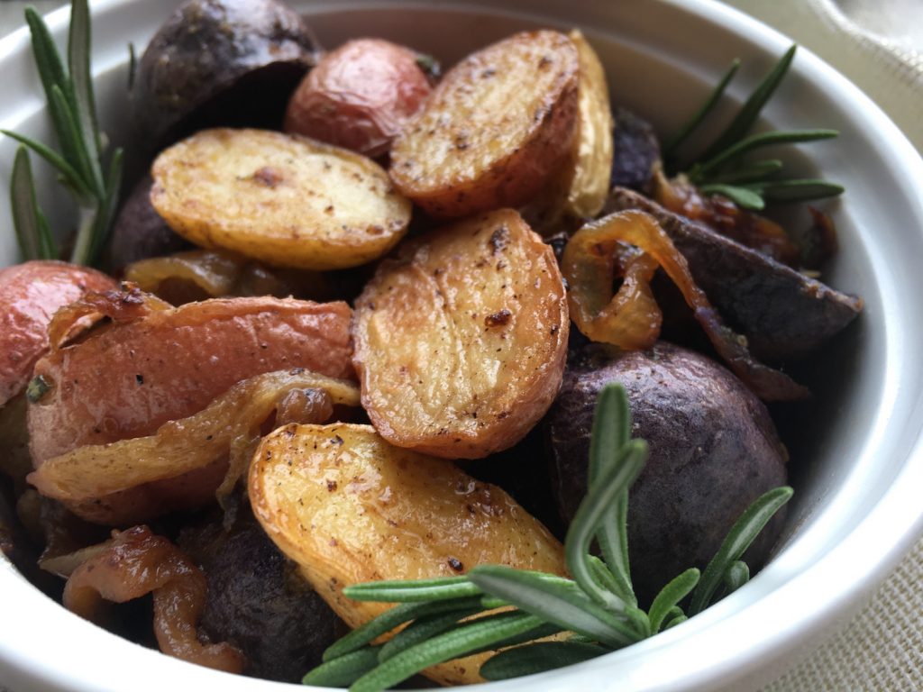 Tri-Color Roasted Rosemary Potatoes Recipe - Just Short of Crazy