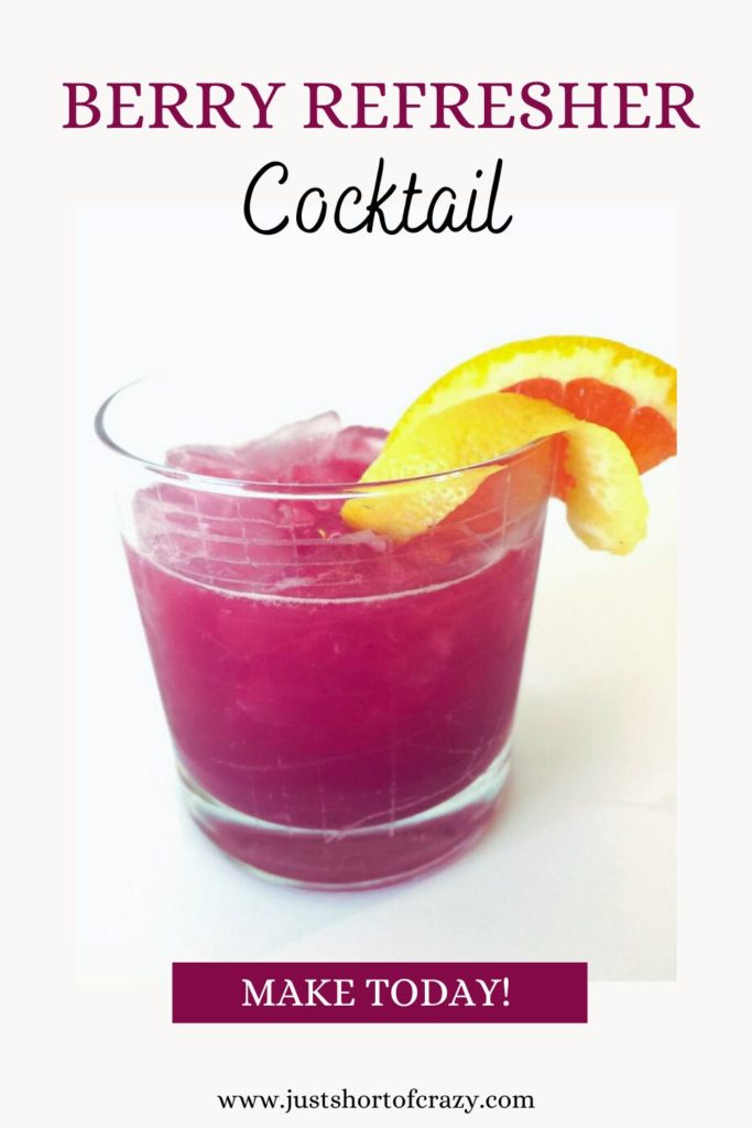 Berry Refresher Cocktail in the Perfect Glass - Just Short of Crazy
