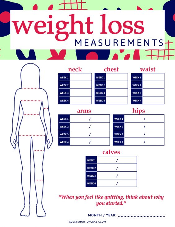 Weight Tracker Printables - Just Short of Crazy