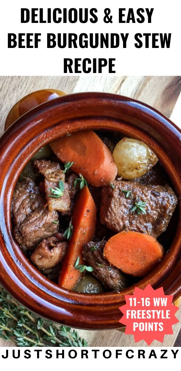 Easy Beef Burgundy Stew Recipe - Just Short of Crazy