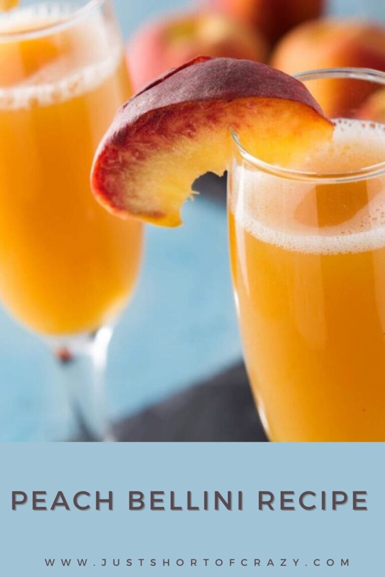 Ring In The New Year With This Peach Bellini Recipe - Just Short of Crazy